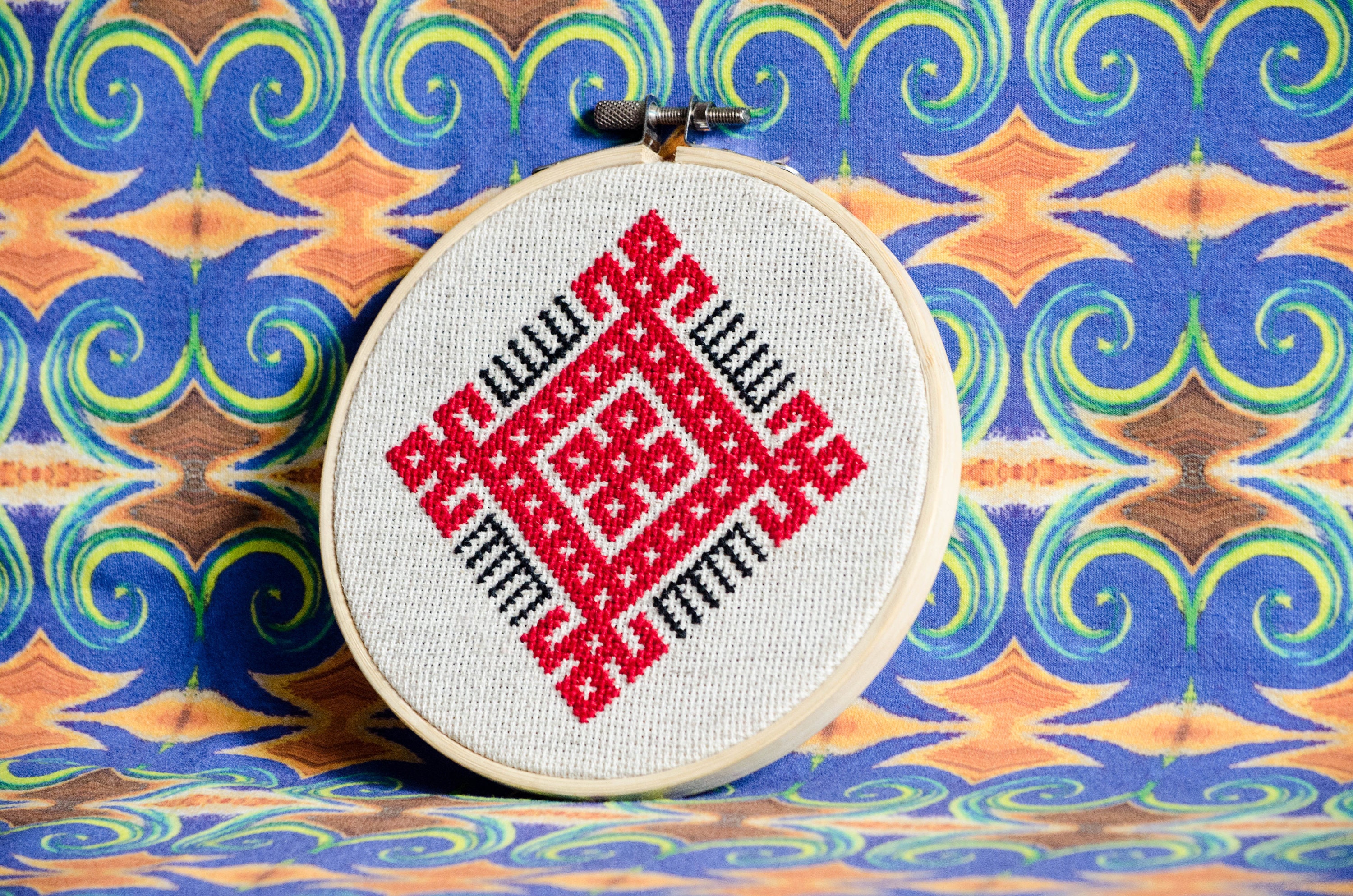 Bereginya Lada - Slavic Amulet for House - Wood Hoop Art - Embroidered ...