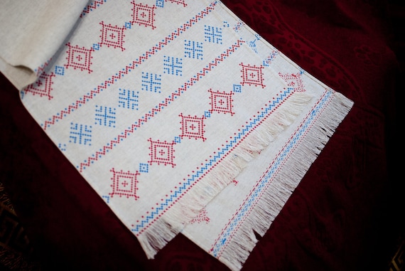 Table Cloth Cloth of Linen With Embroidery Slavic Pagan | Etsy