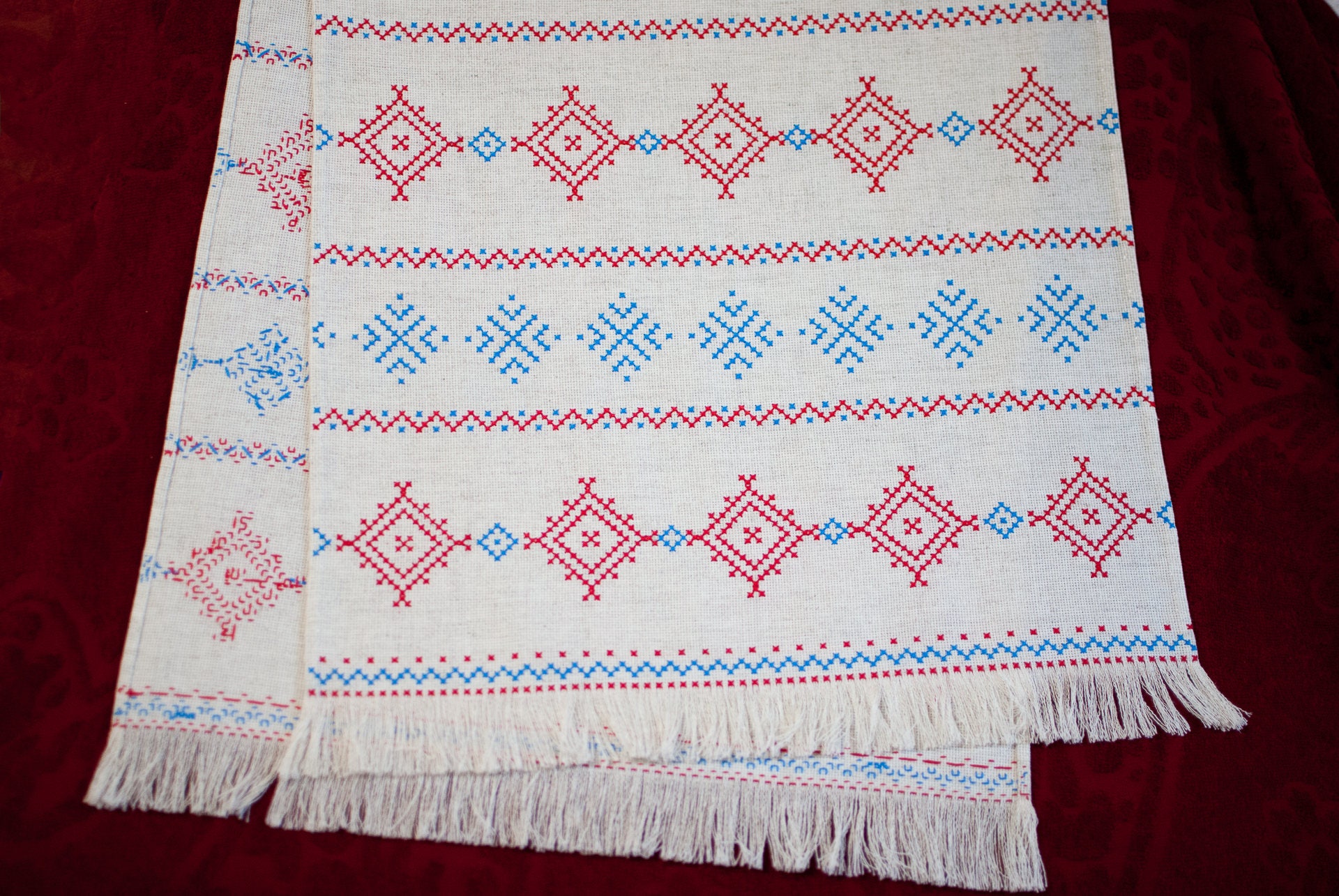 Table Cloth - Cloth of Linen With Embroidery ( Slavic Pagan Symbols ...