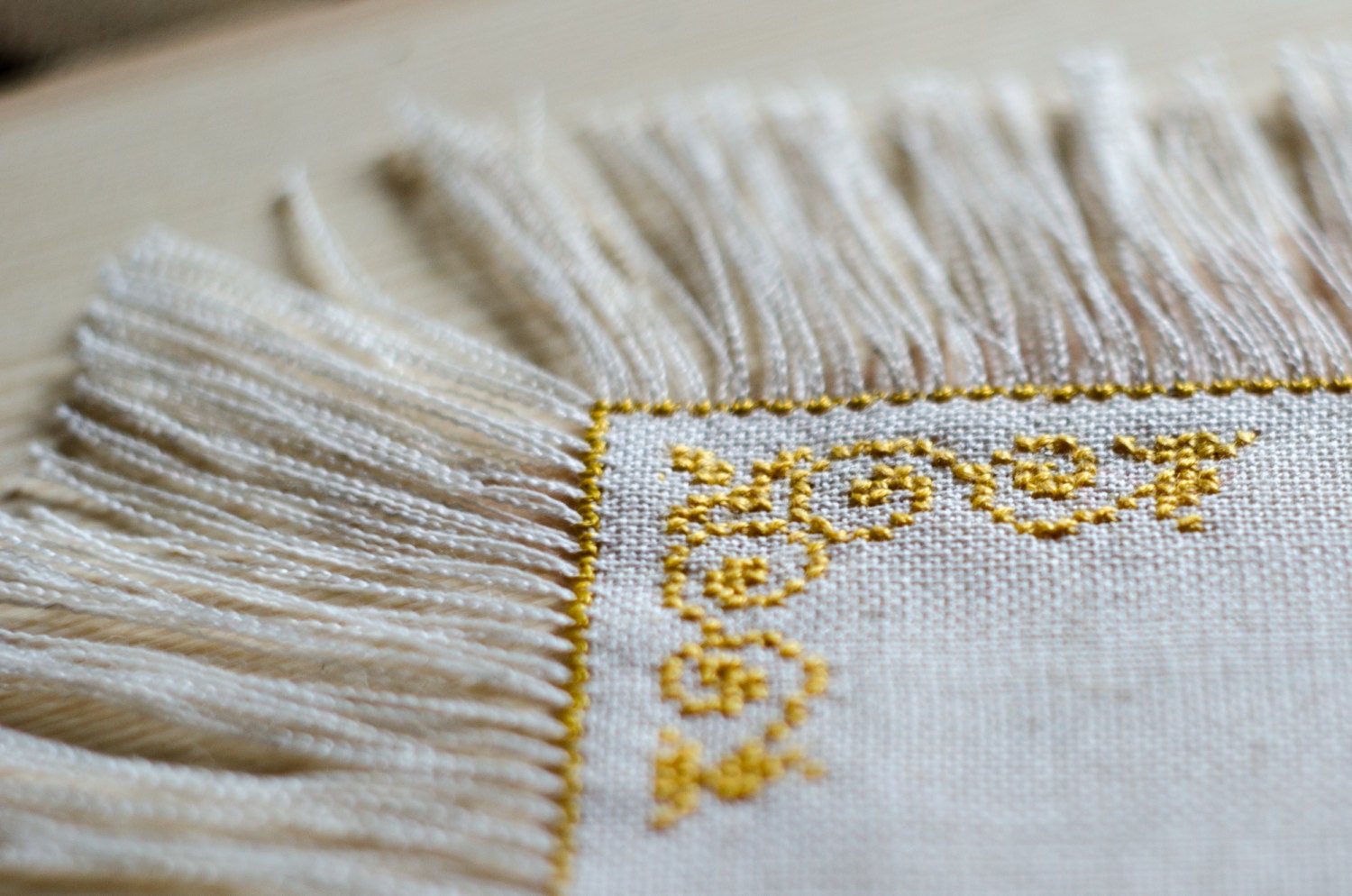 Cloth of Linen With Embroidery Gold Thread - Etsy