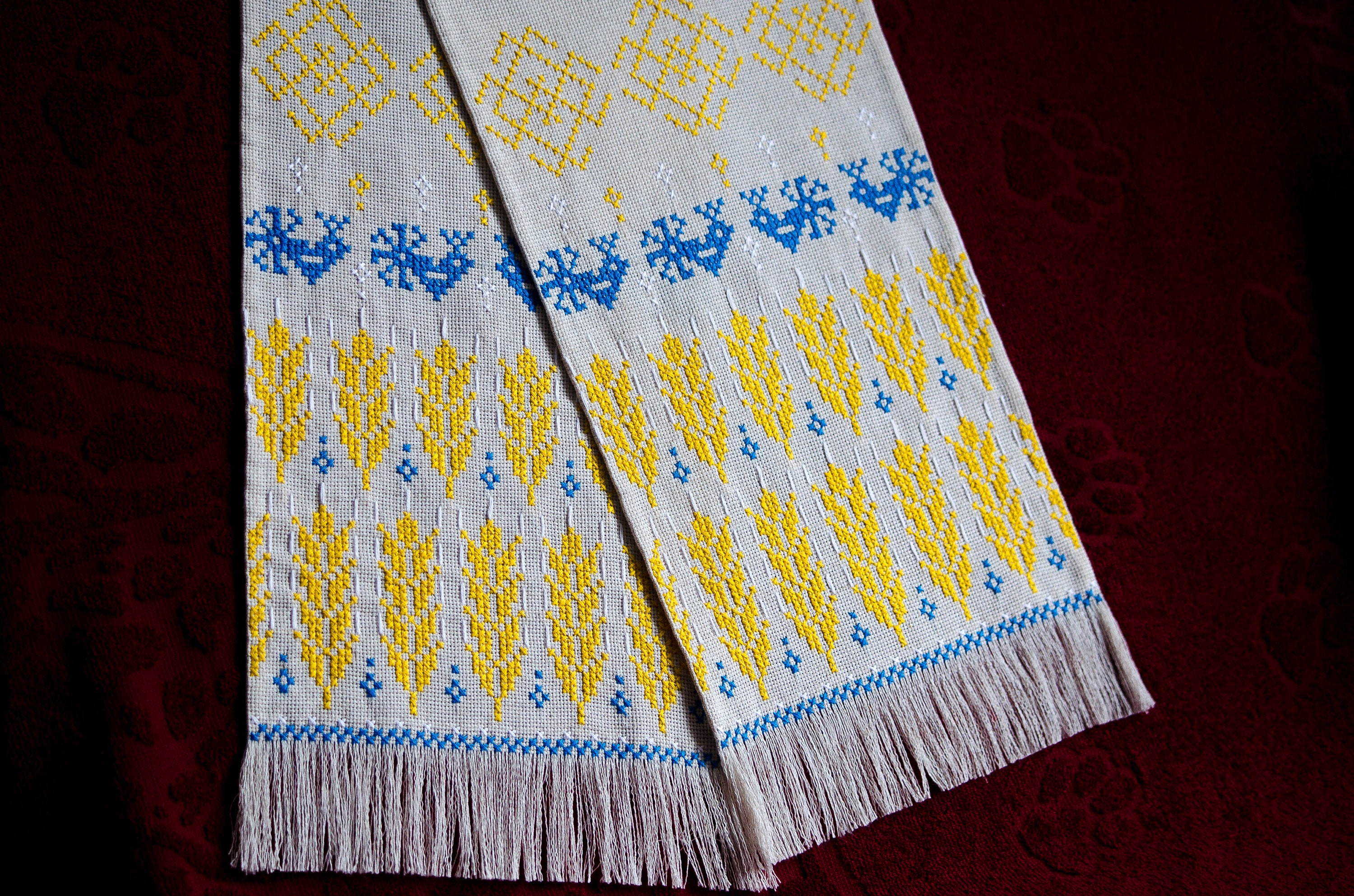 Linen Traditional Towel Belobog Bird Spikelets Slavic Pagan Symbol - Etsy