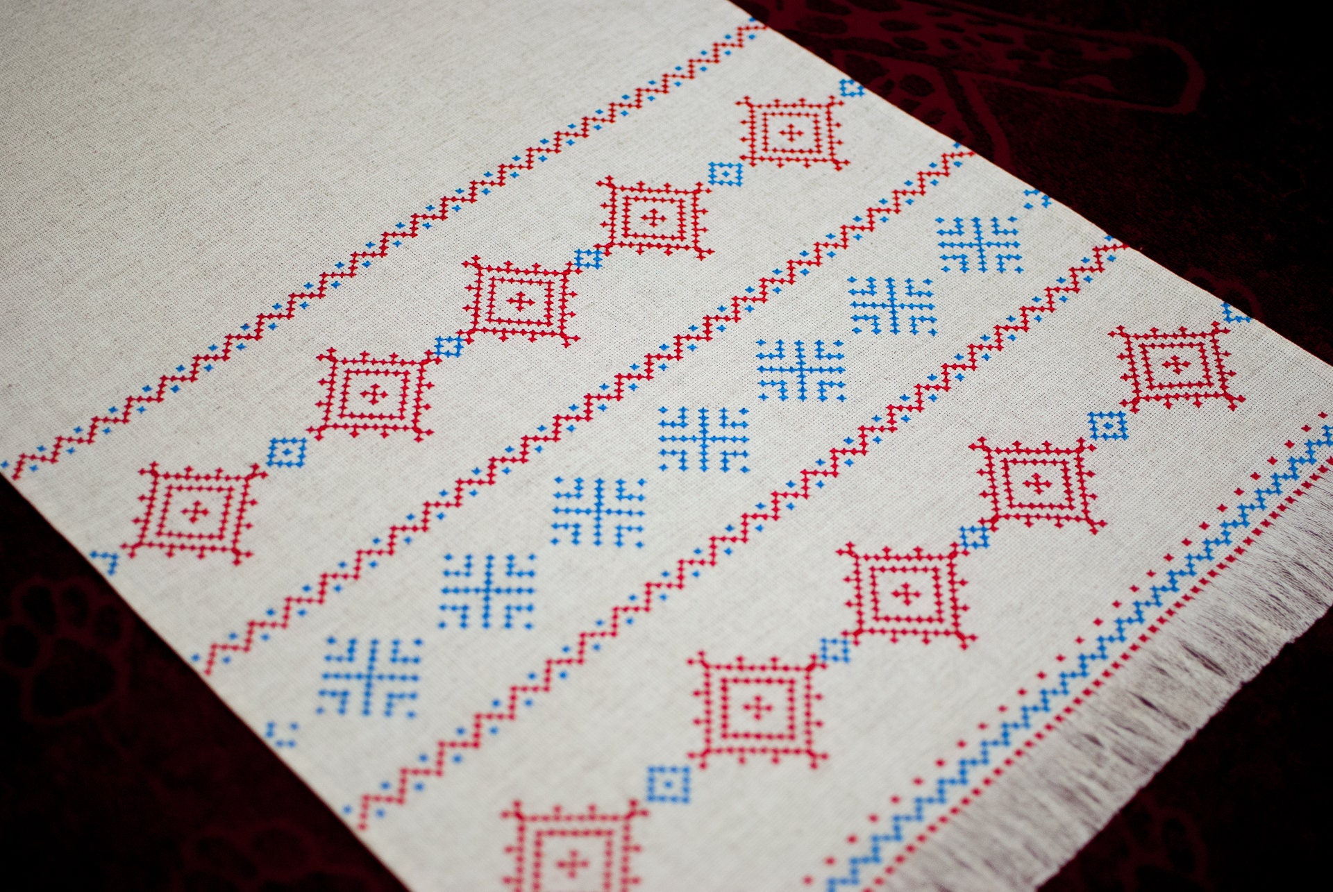 Table Cloth - Cloth of Linen With Embroidery ( Slavic Pagan Symbols ...