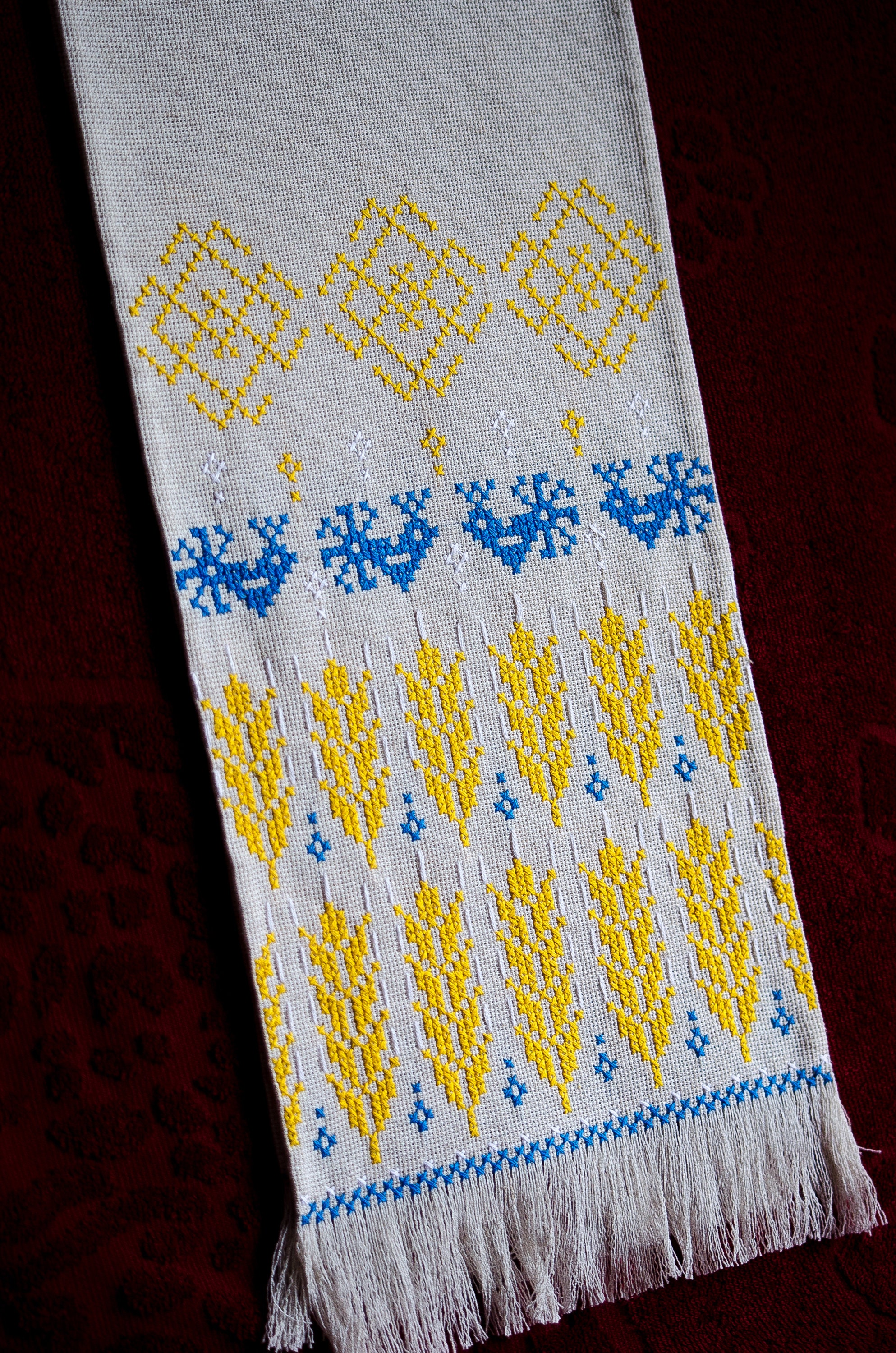 Linen Traditional Towel Belobog Bird Spikelets Slavic Pagan Symbol - Etsy