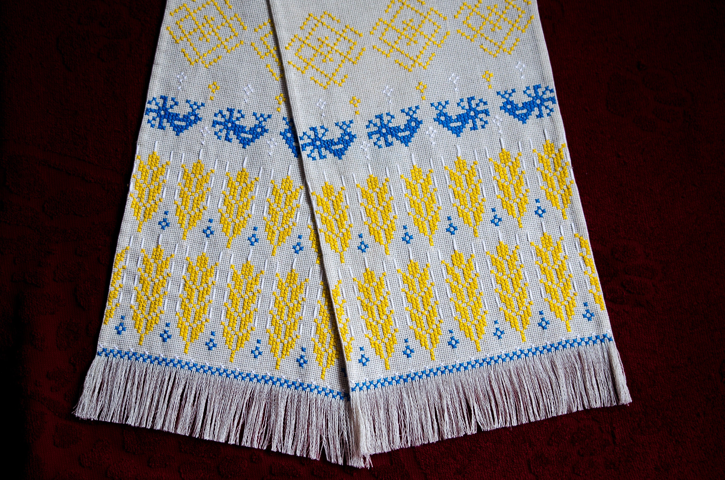 Linen Traditional Towel Belobog Bird Spikelets Slavic Pagan Symbol - Etsy