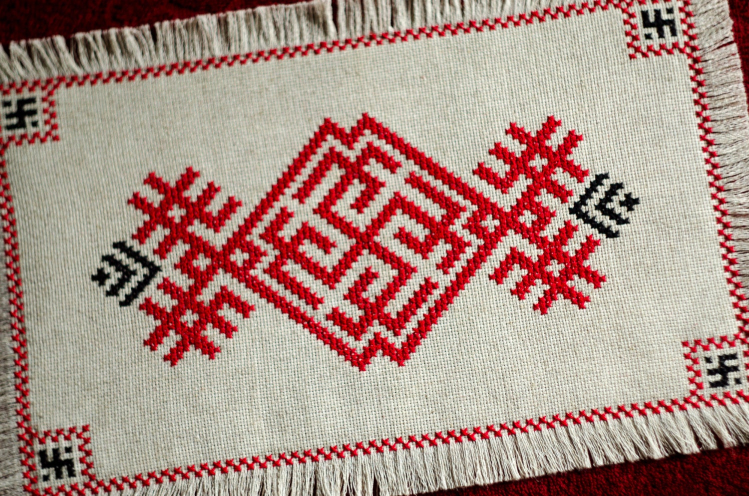 Cloth of Linen With Embroidery ( Slavic Symbols ). Rodimich. - Etsy