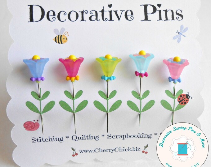 Flower Sewing Pins Gift for Quilters Decorative Pins Pretty Pins Fancy ...