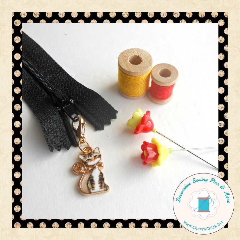 Kitty Zipper Charm Pair Cat Zipper Pull Pair Kitty Zipper | Etsy