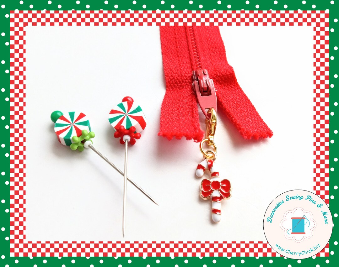 Candy Cane Zipper Pull Candy Cane Zipper Charm Candy Cane Planner ...