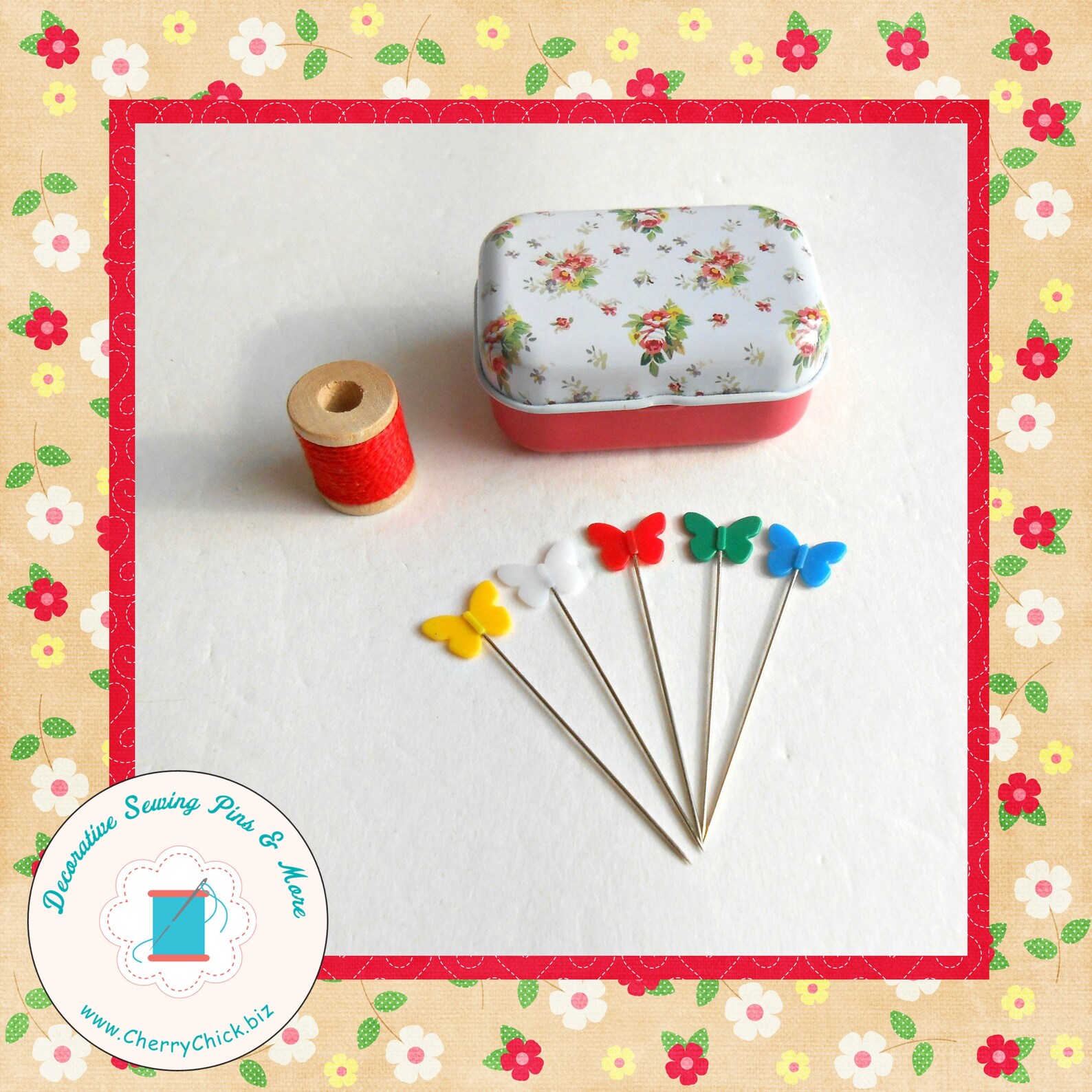 Butterfly Sewing Pins Gift for Quilter Pins in Tin | Etsy