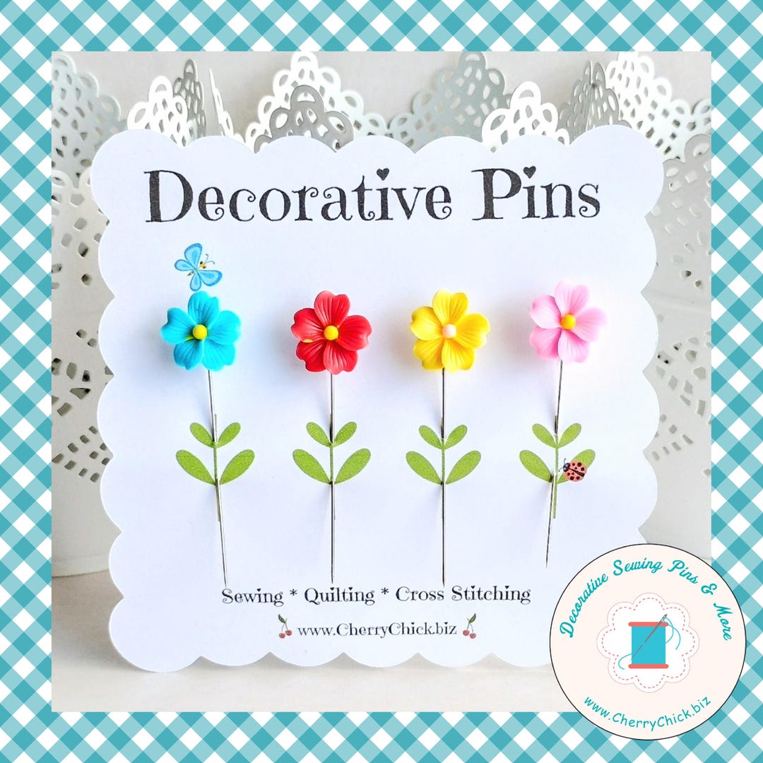 Flower Sewing Pins - Decorative Sewing Pins - Pretty Pins - Gift for ...