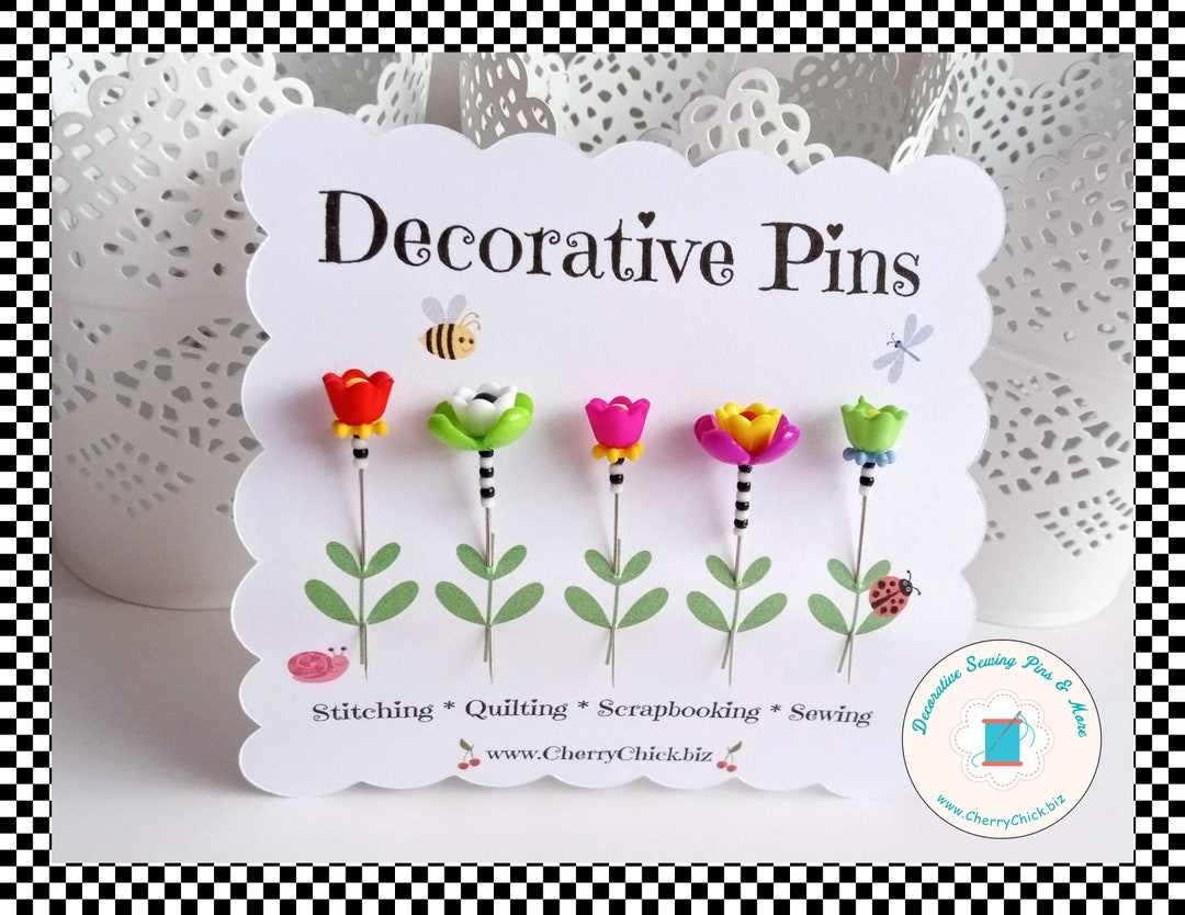 Decorative Sewing Pins Gift for Quilters Sewing Pins Pretty Pins Fancy ...