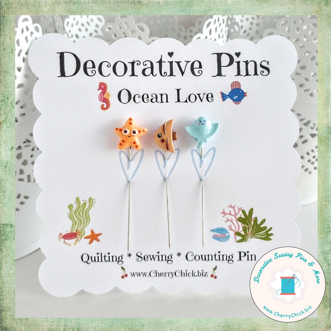 Under the Sea Sewing Pin - Decorative Sewing Pins - Ocean Theme Pin ...