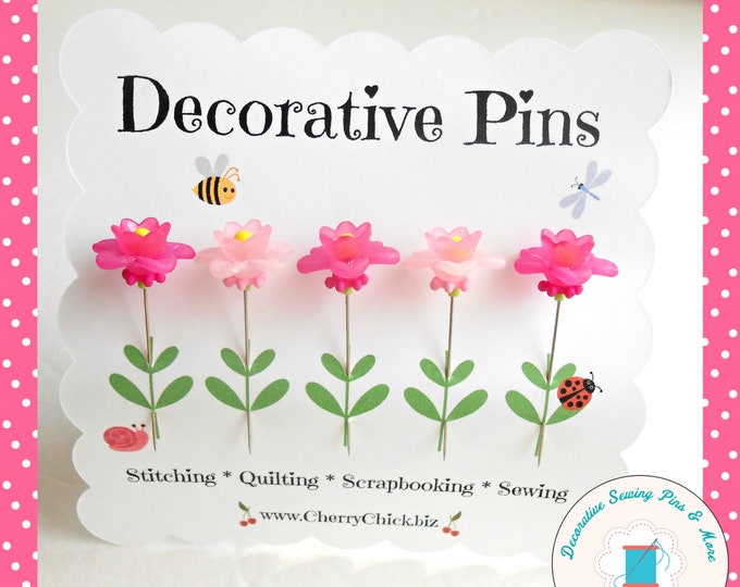 Sewing Pins Flower Pins Gift for Quilters Decorative Sewing Pins Pretty ...