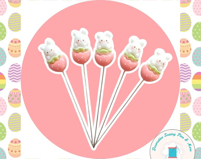 Bunny Egg Sewing Pins - Decorative Sewing Pins - Bunny Counting Pins ...