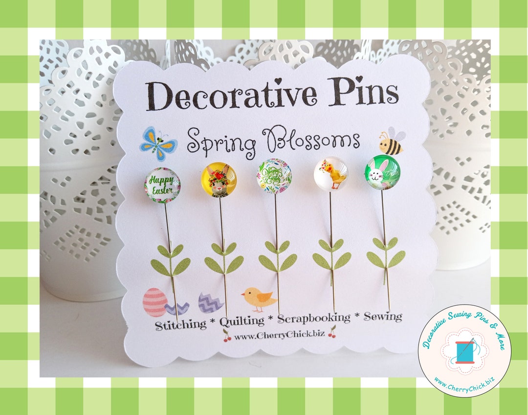 Happy Easter Sewing Pins - Decorative Sewing Pins - Easter Pins ...