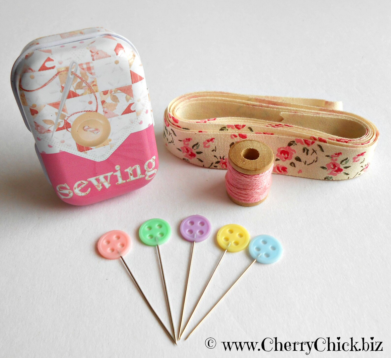 Button Sewing Pins Pins in Tins Decorative Sewing Pins - Etsy
