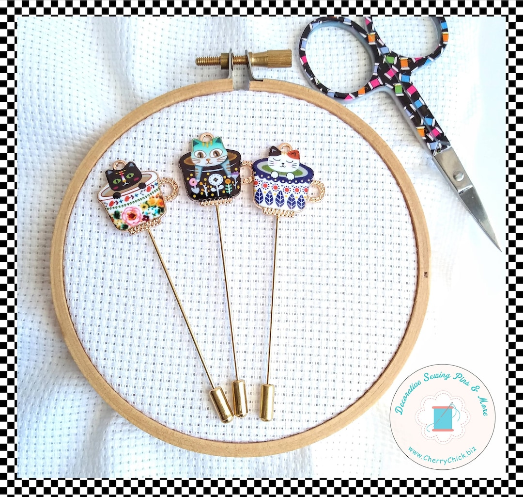 Cat Counting Pin - Kitten Counting Pins - Cross Stich Counting Pin ...