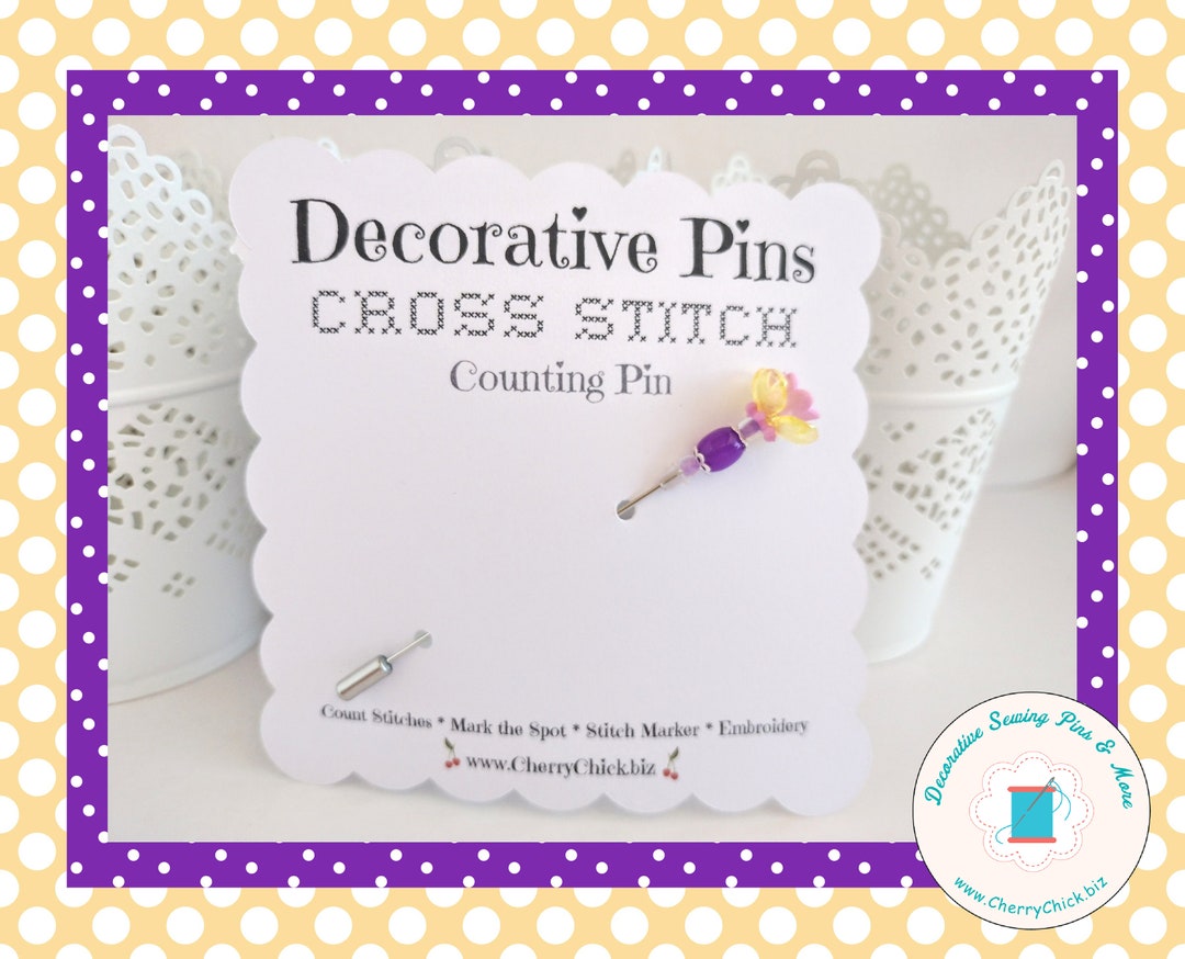 Counting Pin Floral Counting Pin Gift for Cross Stitchers Decorative ...