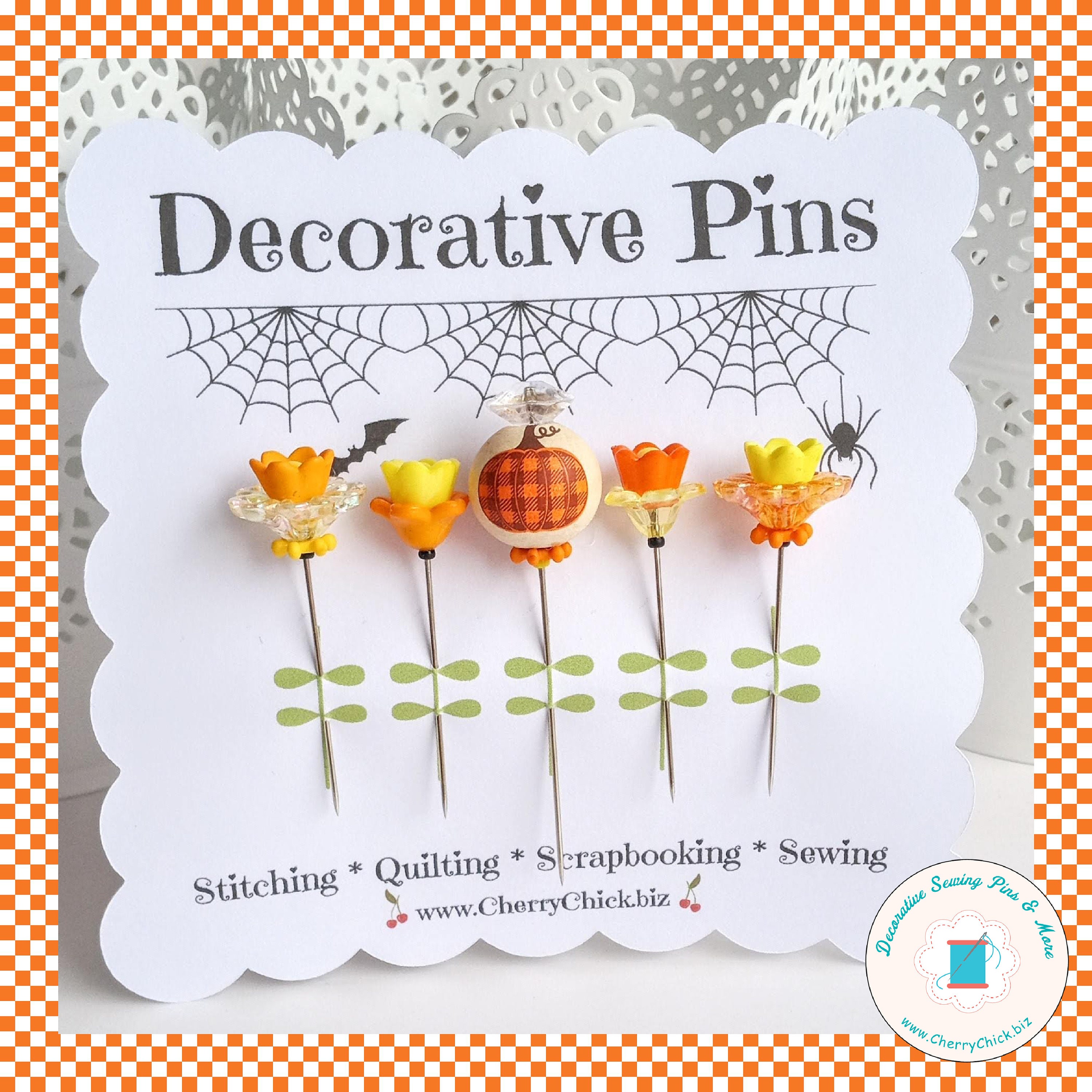 Decorative Halloween Pins - Halloween Sewing Pins - Decorative Sewing ...