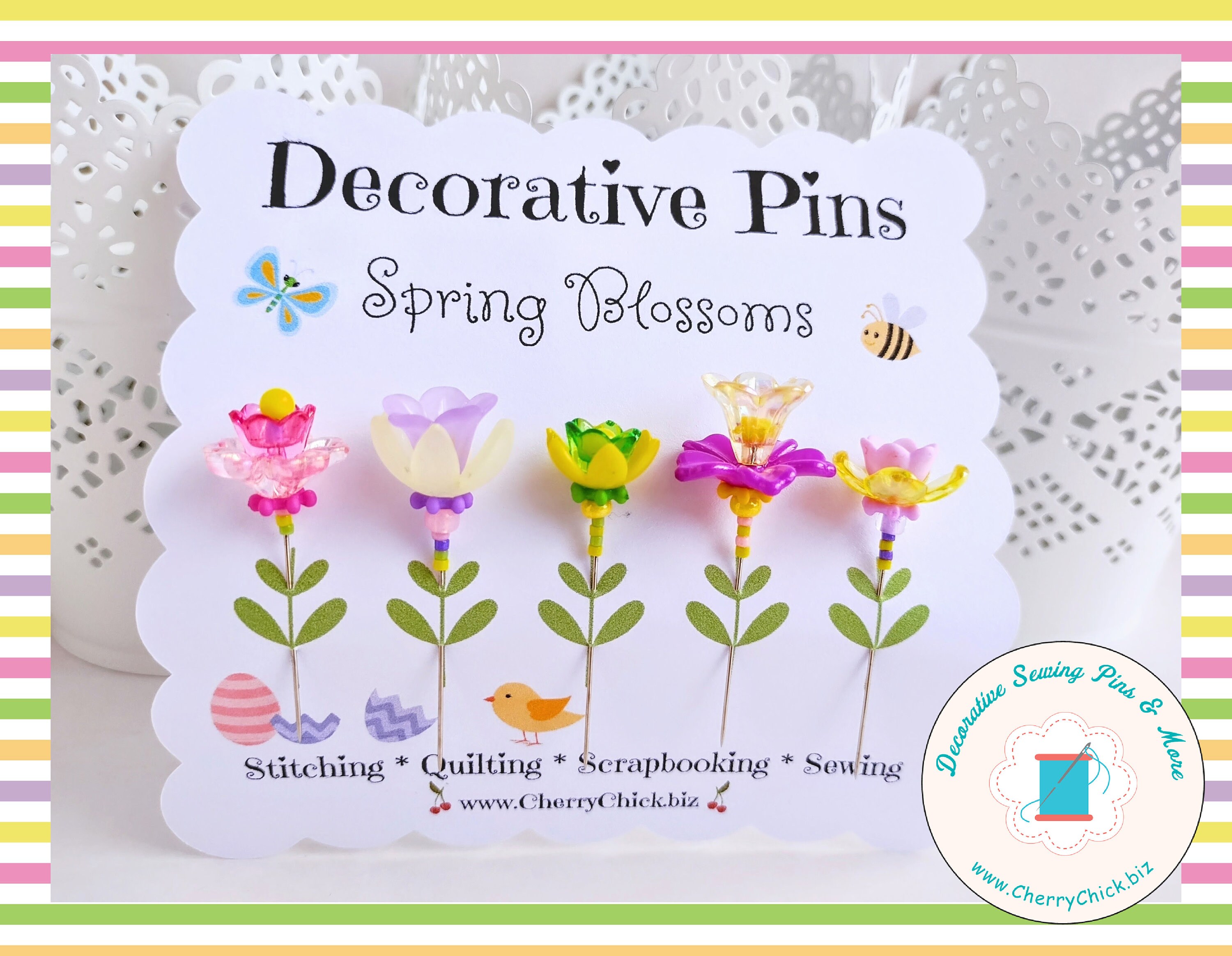 Spring Sewing Pin - Decorative Sewing Pin - Easter Pin - Handmade Pin ...