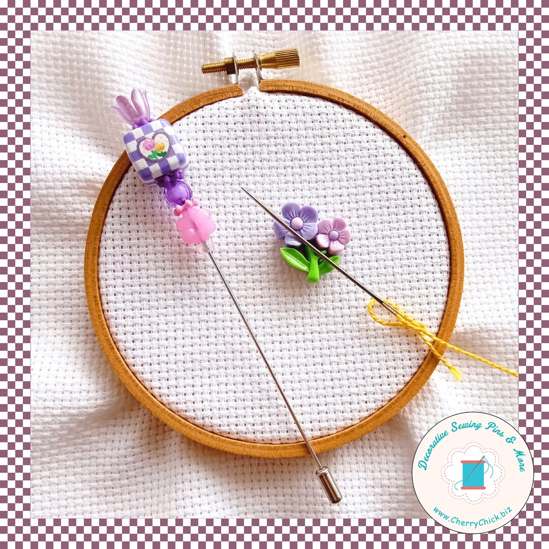 Flower Counting Pin - Crossstitch Counting Pin - Tulip Flower Pin ...