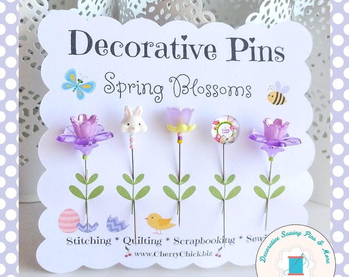 Spring Sewing Pins - Easter Sewing Pins - Decorative Sewing Pins ...