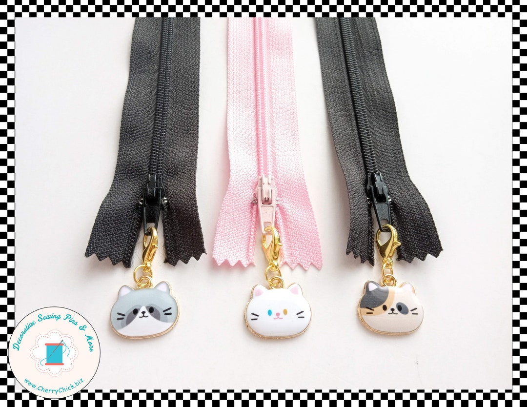 Cat Zipper Charm Pair Kitten Zipper Pull Pair Kitty Zipper Pull Cat ...