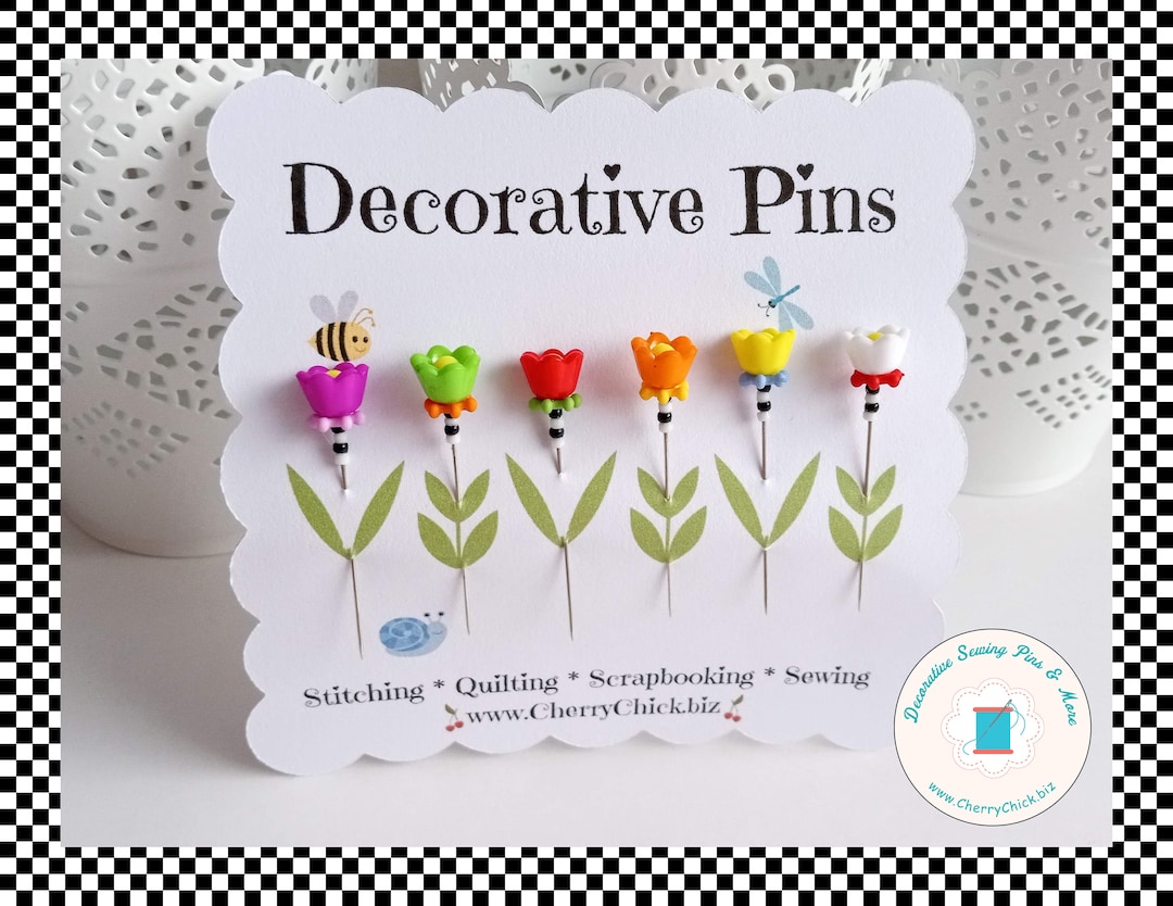 Decorative Sewing Pins - Gift for Quilters - Sewing Pins - Pretty Pins ...