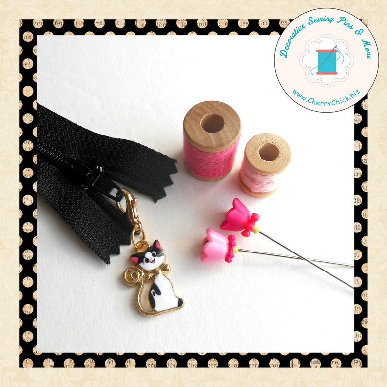 Kitty Zipper Charm Pair Cat Zipper Pull Pair Kitty Zipper | Etsy