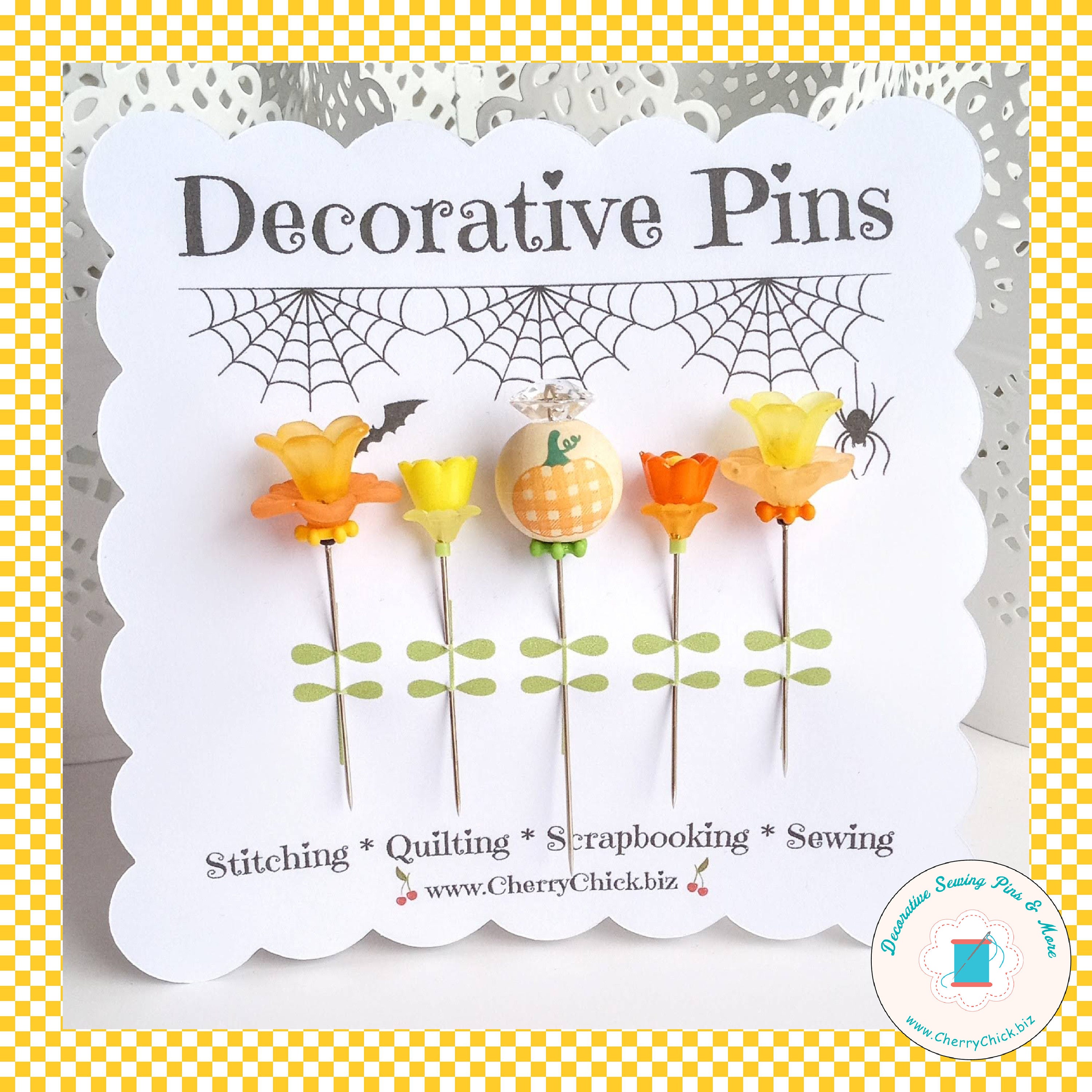 Decorative Halloween Pins - Halloween Sewing Pins - Decorative Sewing ...