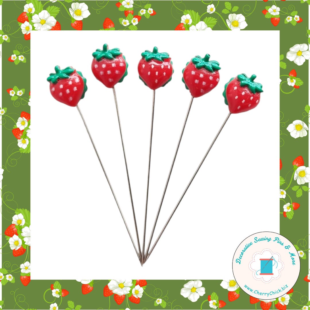 Strawberry Sewing Pins: Decorative Quilting & Cross Stitch Counting ...