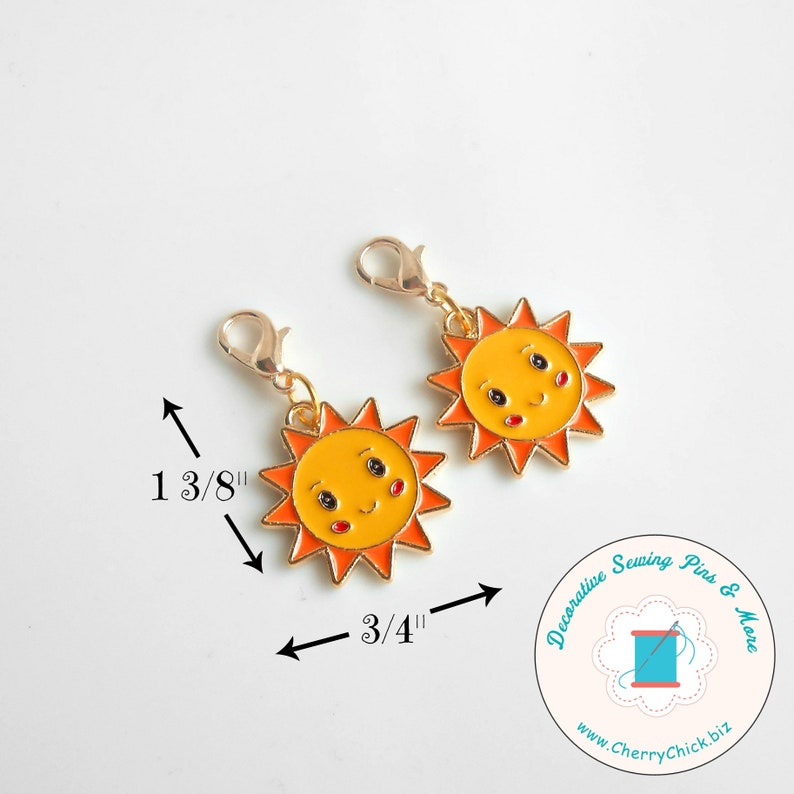 Sun Zipper Charm Pair Sun Zipper Pull Pair Cloud Zipper | Etsy