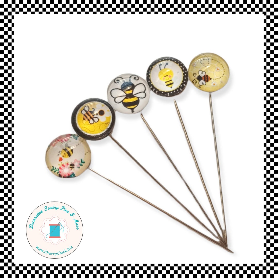 Bee Sewing Pins - Decorative Sewing Pins - Bee Pins - Handmade Pins ...
