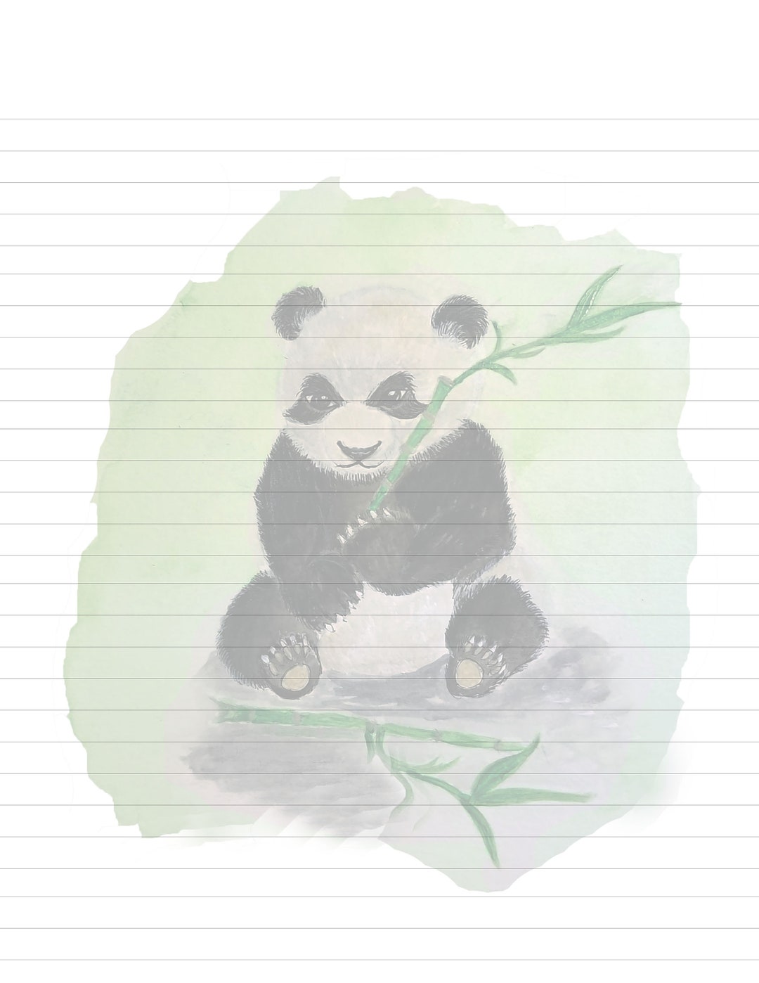 Panda Bear, Letter Writing, Printable, Lined Paper, Letter Writing, JW ...