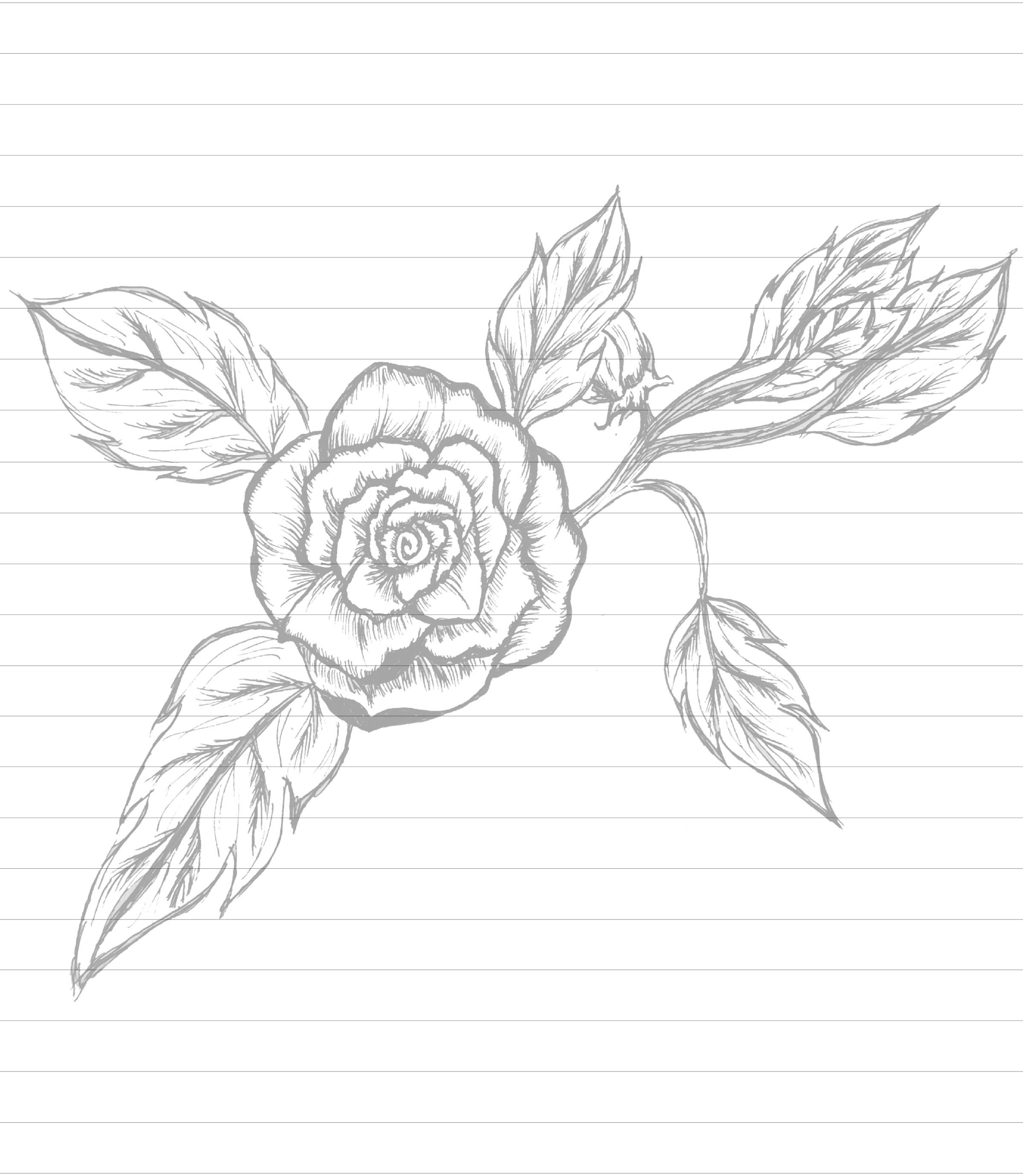Rose, Flower, Letter Writing, Printable, Lined Paper, Letter Writing ...