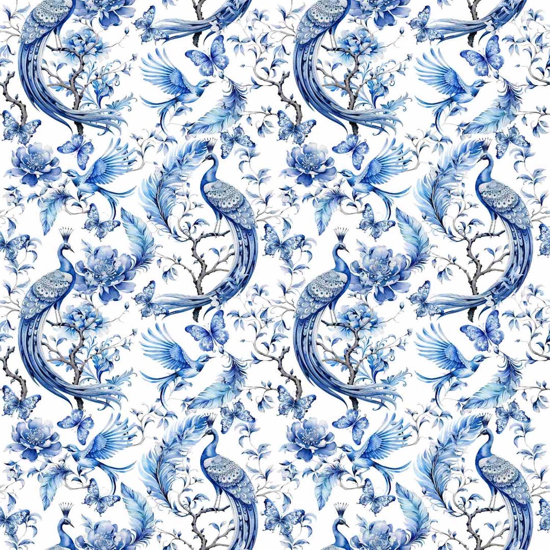 Seamless Surface Pattern, Chinoiserie, Oriental, Asian Inspired ...