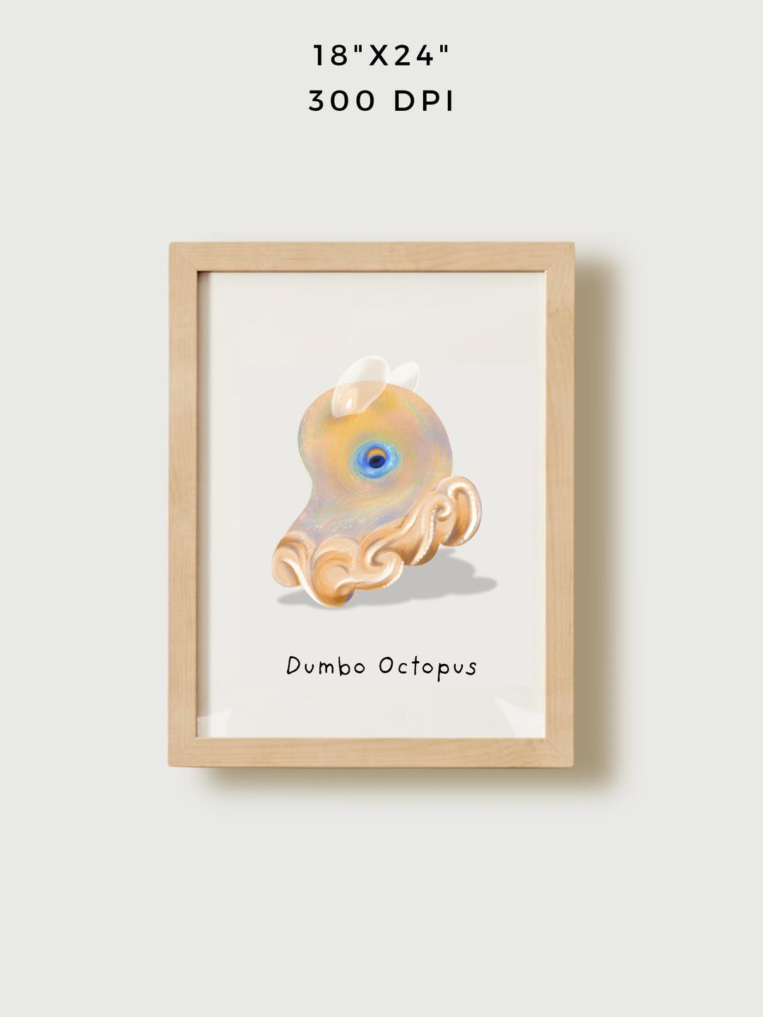 Dumbo Octopus JPG PDF, PNG Bundle | Wall Art 8x8", 18x24" + Pattern ...