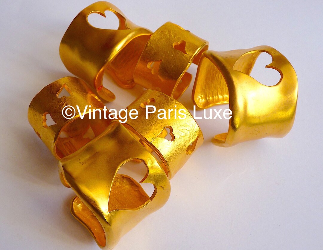 Stamped EDOUARD RAMBAUD PARIS Set of 6 Gold Napkin Rings, Set of 6 ...
