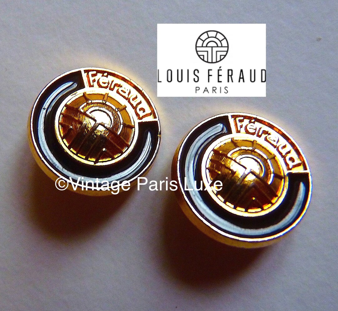 LOUIS FERAUD PARIS Set of 2 Logo Buttons Size 1.8 Cm, French Haute ...