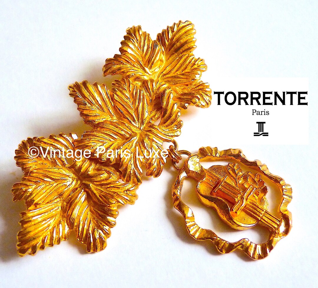 Vintage TORRENTE PARIS Dangle Brooch, Vintage French Haute Couture ...
