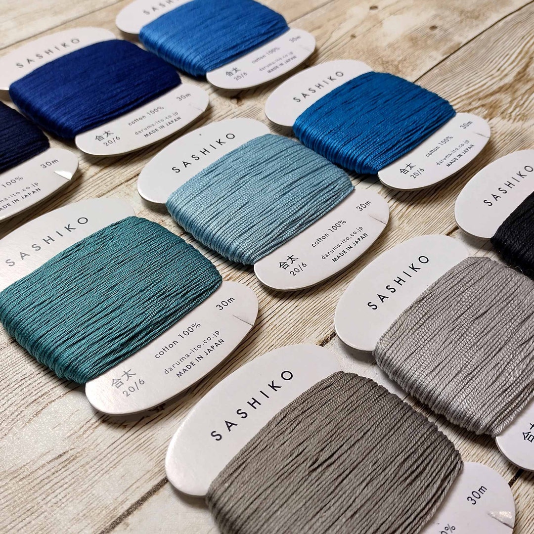 Daruma Sashiko Thread | Thick Type (20/6) | 30m | 100% Cotton | FLAT ...