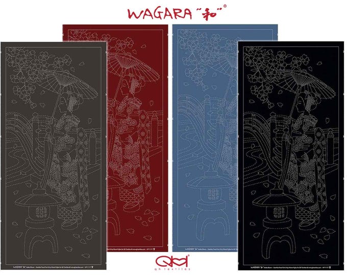 Wagara Sashiko Panel | Preprinted Cotton 100% | 100cm (39 3/8") X 110cm ...