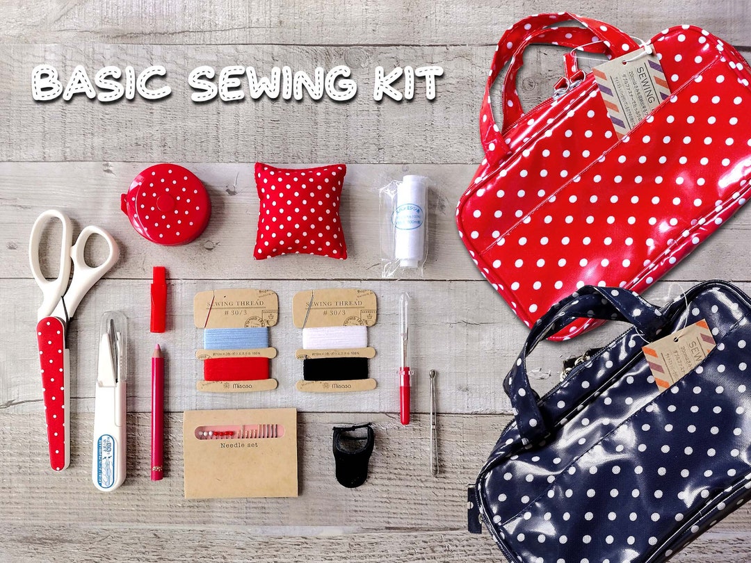 Basic Sewing Kit With a Cute Dotty Bag Great Gift and Travel Kit - Etsy