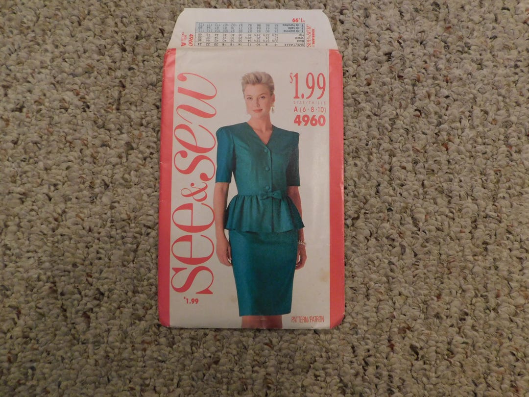 Vintage See&sew Sewing Pattern 4960, Size 6-10, Uncut and FF - Etsy