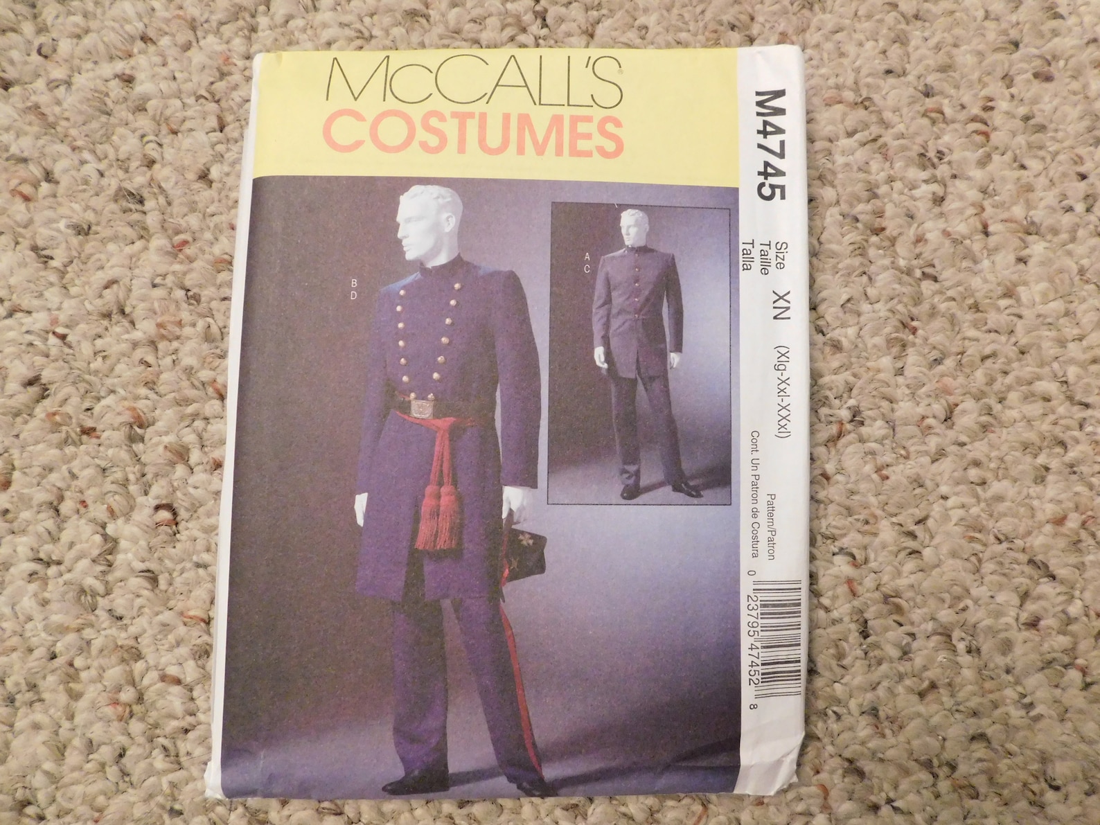 NEW and UNCUT Mccalls Costume Sewing Pattern 4745 Mens Civil War ...