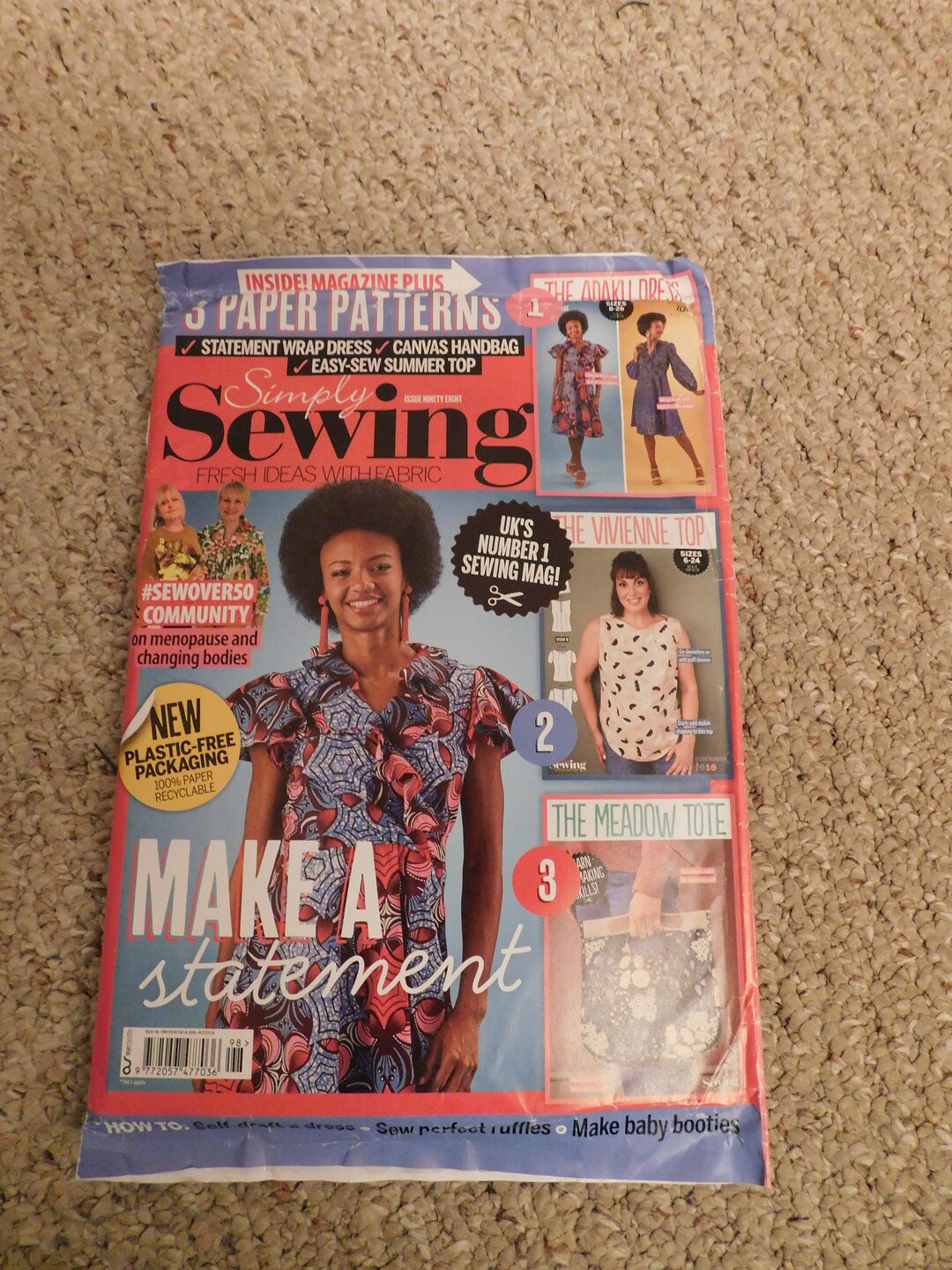 Simply Sewing Magazine-- Uk's #1 Sewing Magazine-- Physical Copy-- With ...