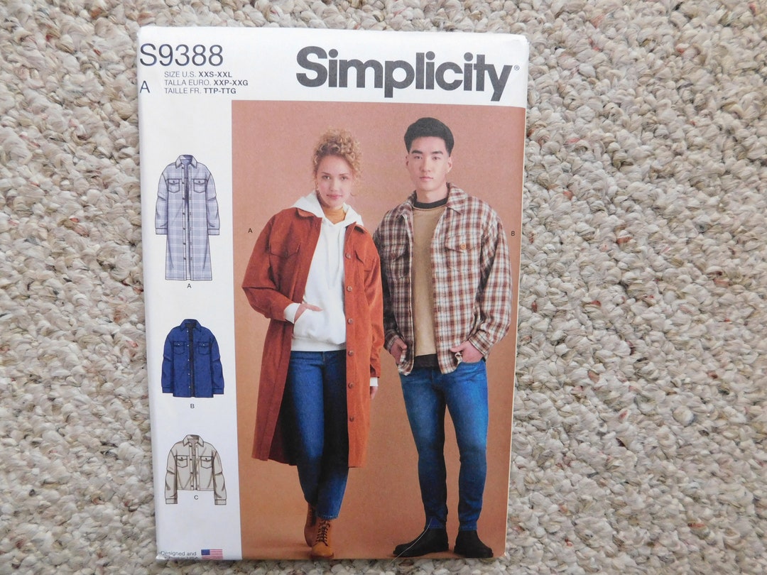 NEW Simplicity #9388 Shirt Jacket Sewing Pattern - Etsy