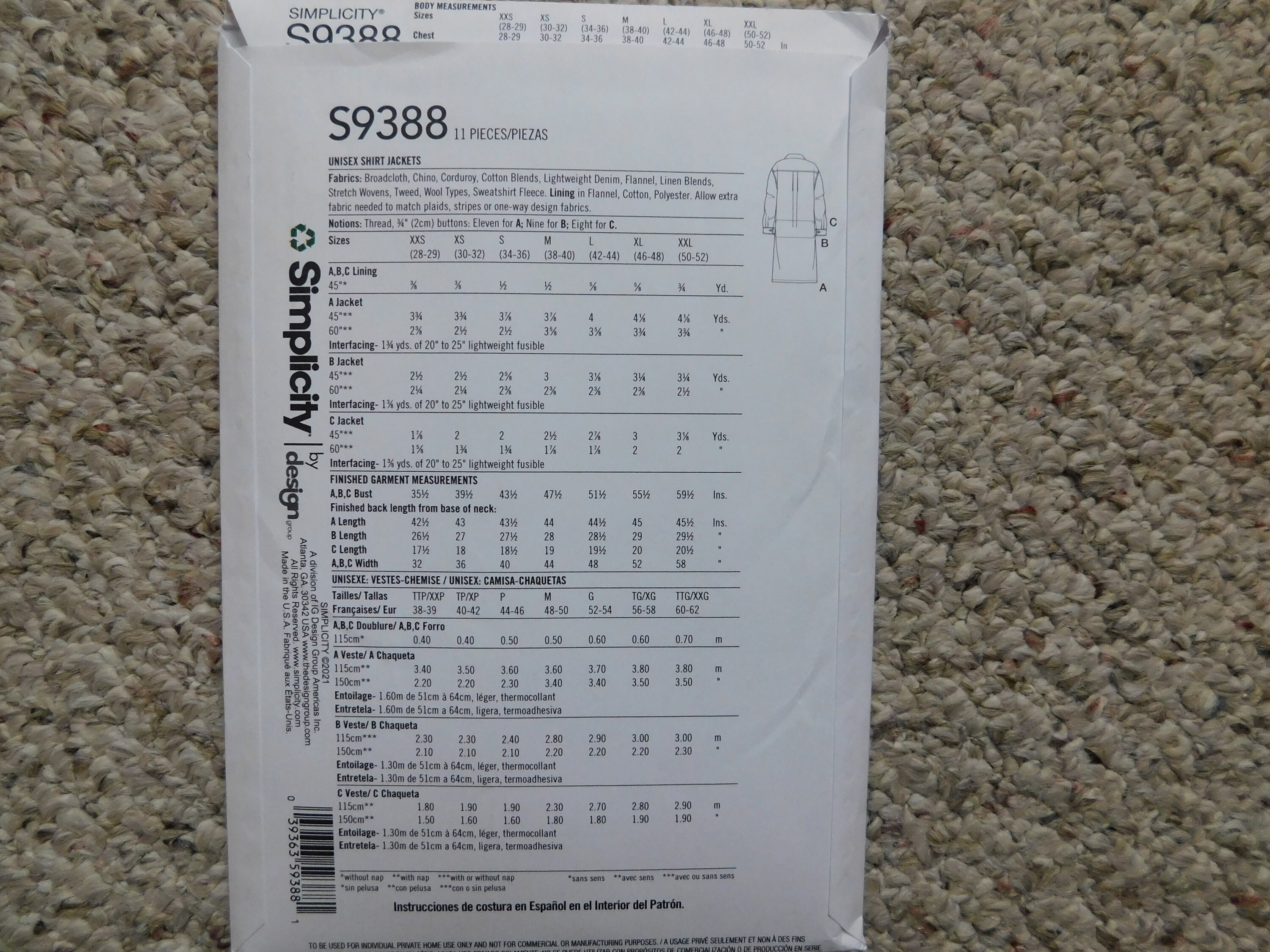 NEW Simplicity 9388 Shirt Jacket Sewing Pattern - Etsy