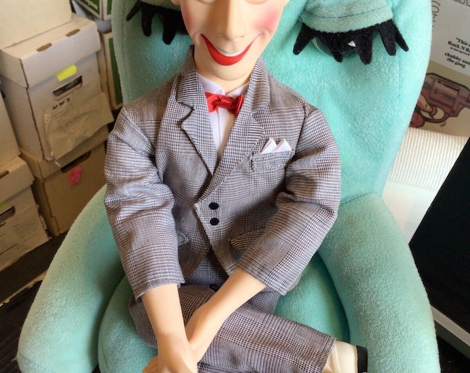 1987 Pee-wee Herman 18" Doll + Chairy Chair Matchbox + Orig Box Toys R ...