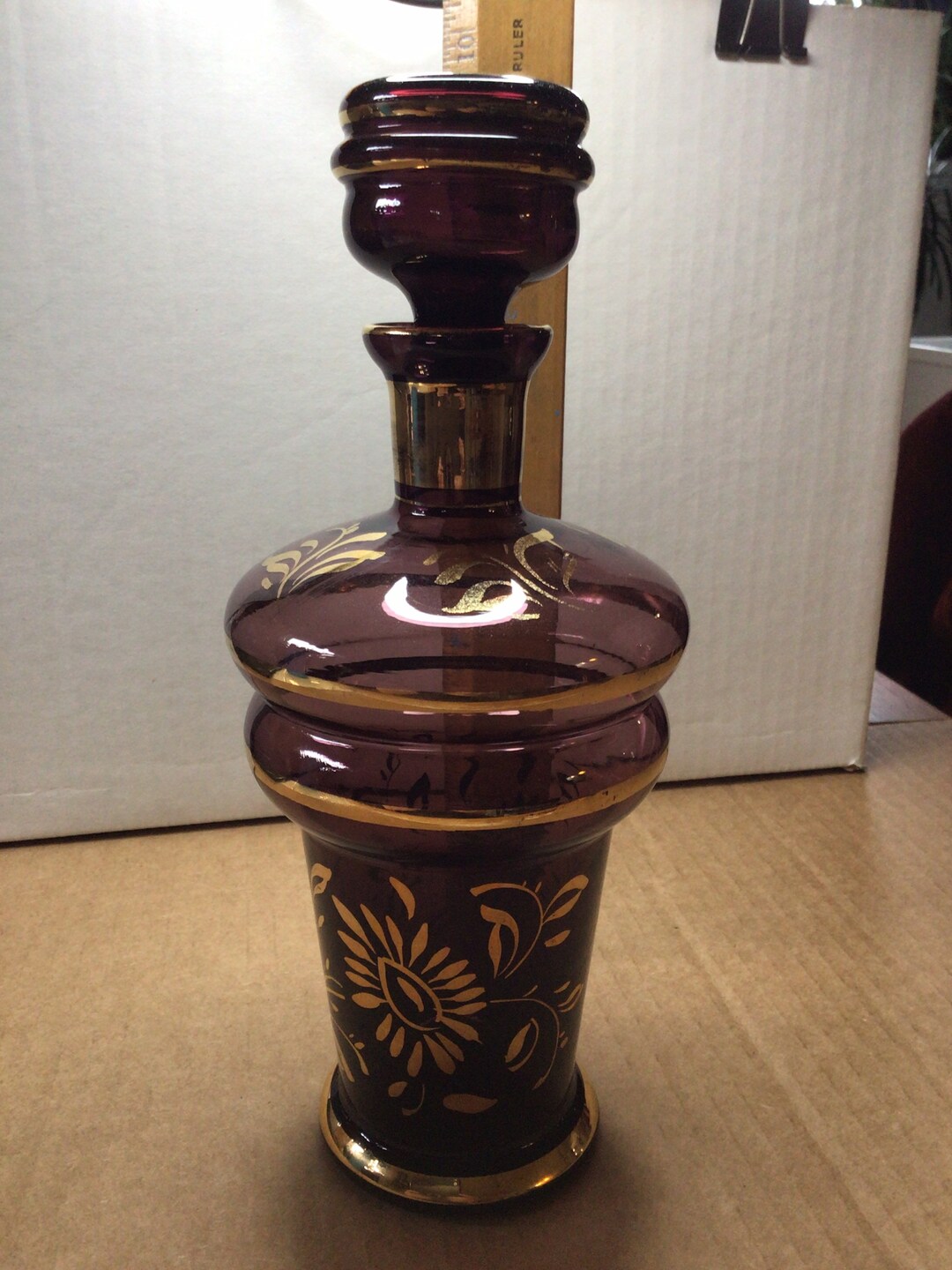 Bohemian Purple Amethyst Glass Decanter - Etsy